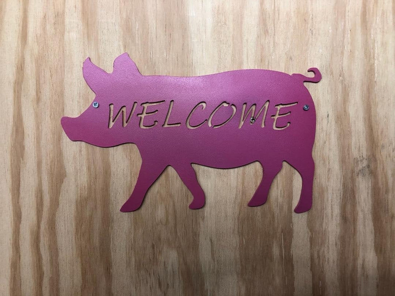 Metal Pig Welcome Sign - Etsy
