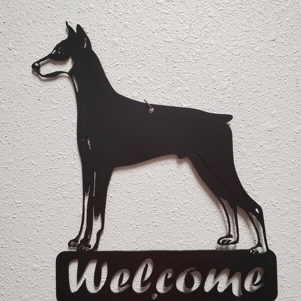 Doberman Welcome Sign - Etsy