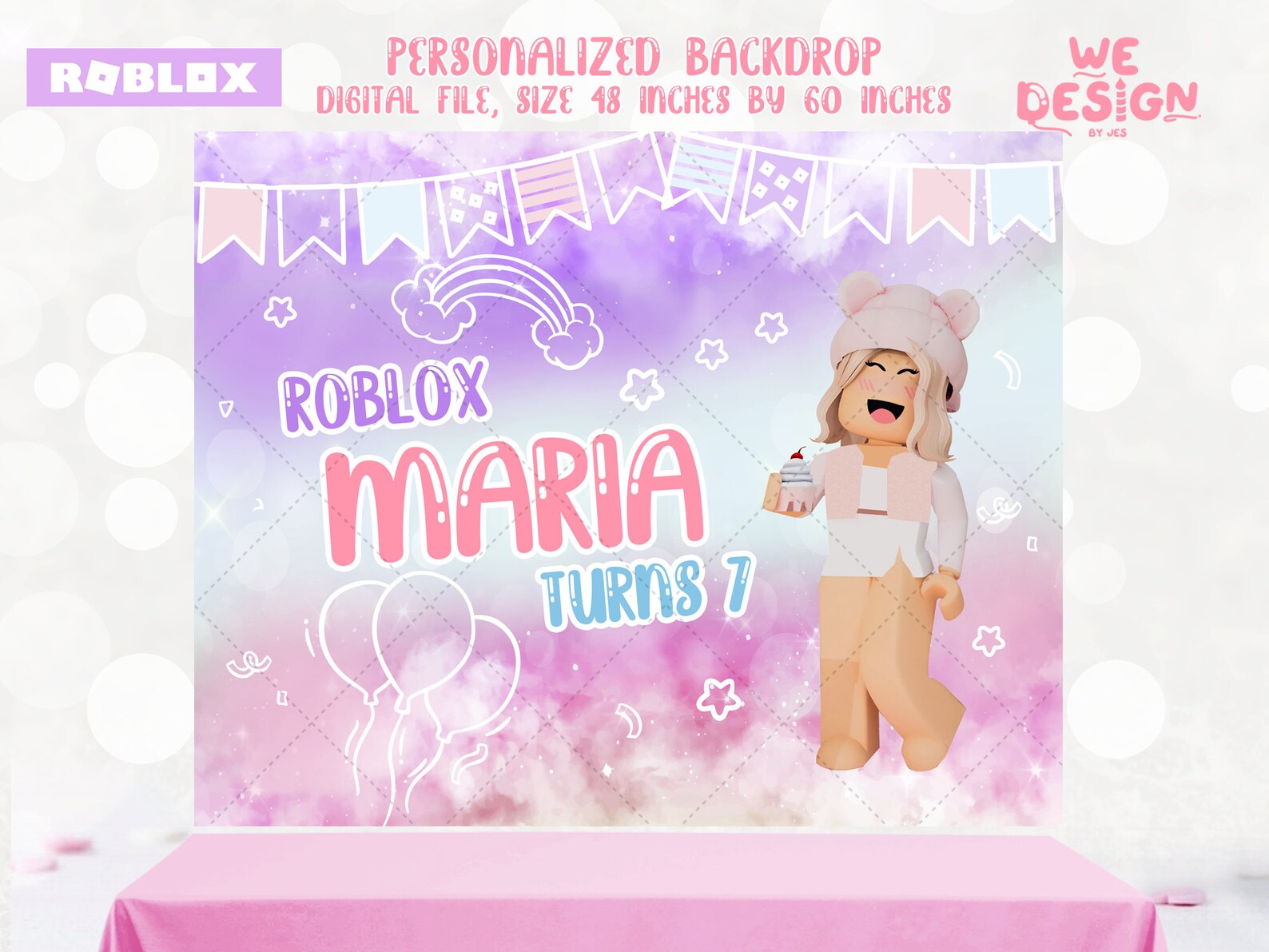 Roblox Girl Backdrop Roblox Girl Banner Roblox Girl | Etsy
