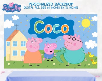 Pig Birthday Backdrop | Etsy