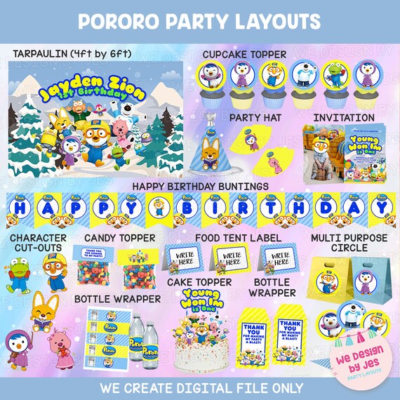 Pororo Birthday Party Pororo Digital Download Pororo | Etsy