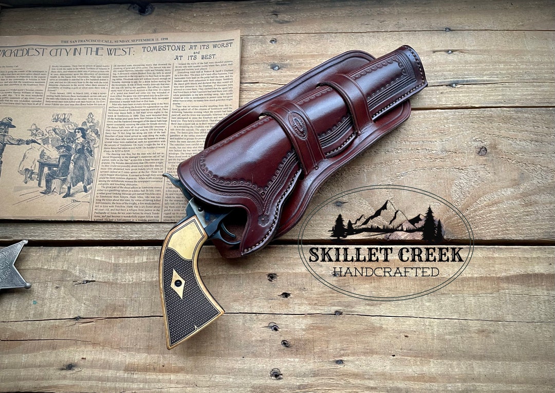 Cheyenne Style Western Single Action Leather Double Loop Holster - Etsy