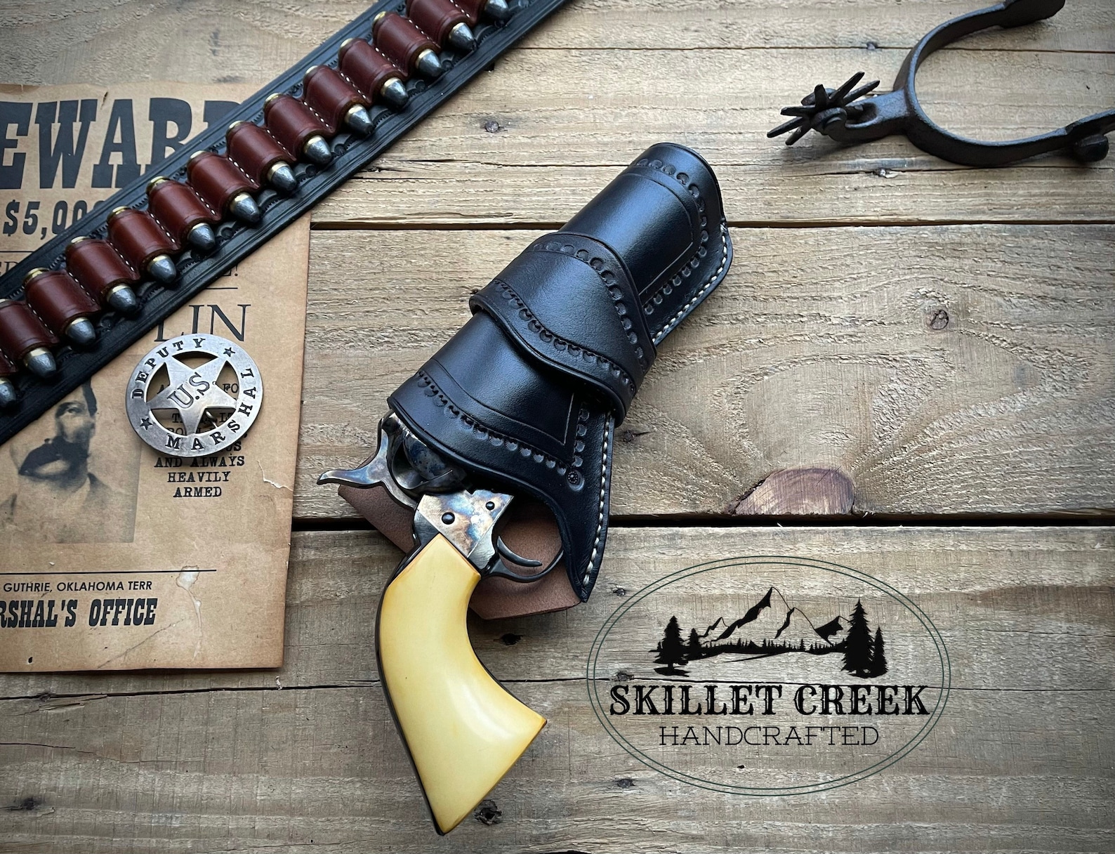 Western Cowboy Single Action Leather Holster El Dorado Style - Etsy