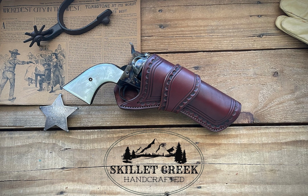 Western Cowboy Single Action Leather Holster El Dorado Style - Etsy