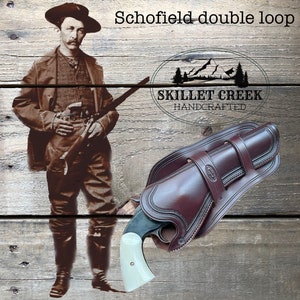 Western Double Loop Schofield Leather Holster - Etsy