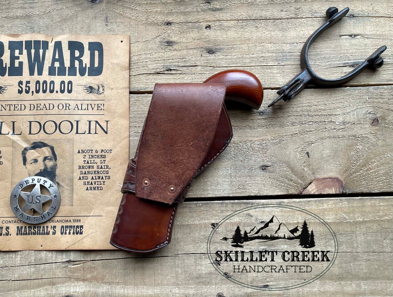 Western Cowboy Single Action Leather Holster Cross Draw RH - Etsy