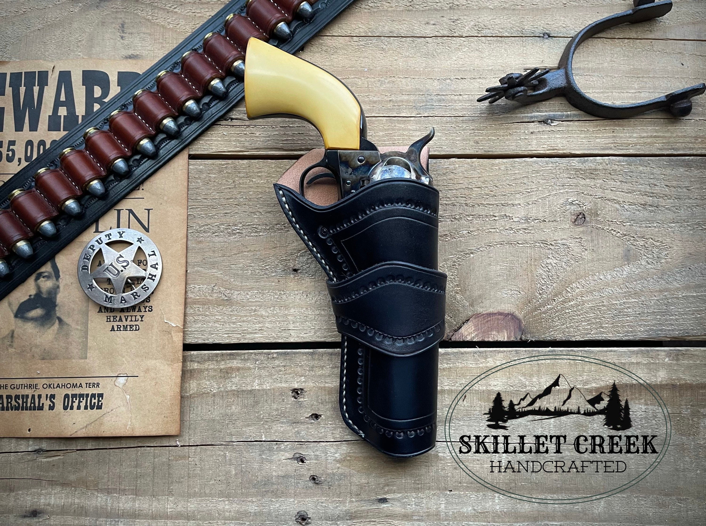 Western Cowboy Single Action Leather Holster El Dorado Style - Etsy