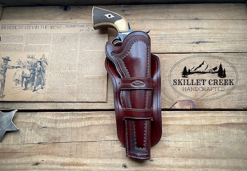 Cheyenne Style Western Single Action Leather Double Loop Holster - Etsy