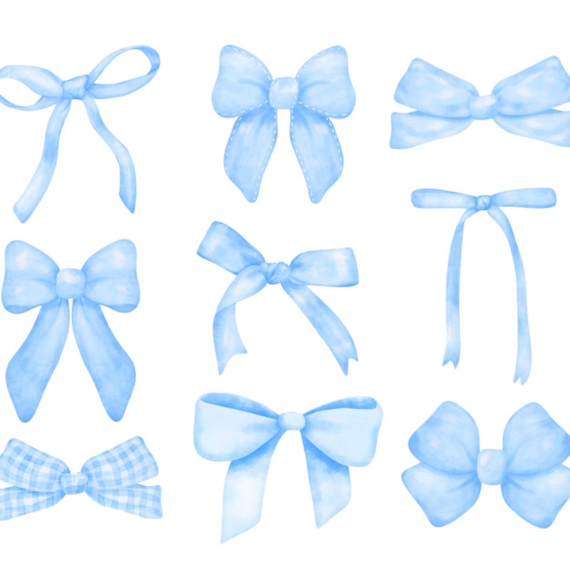 Light Blue Bows for Decor - Etsy