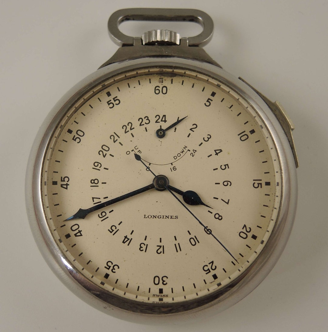 GCT 24 Hour Dial Navigator Pocket Watch by Longines C1940 - Etsy