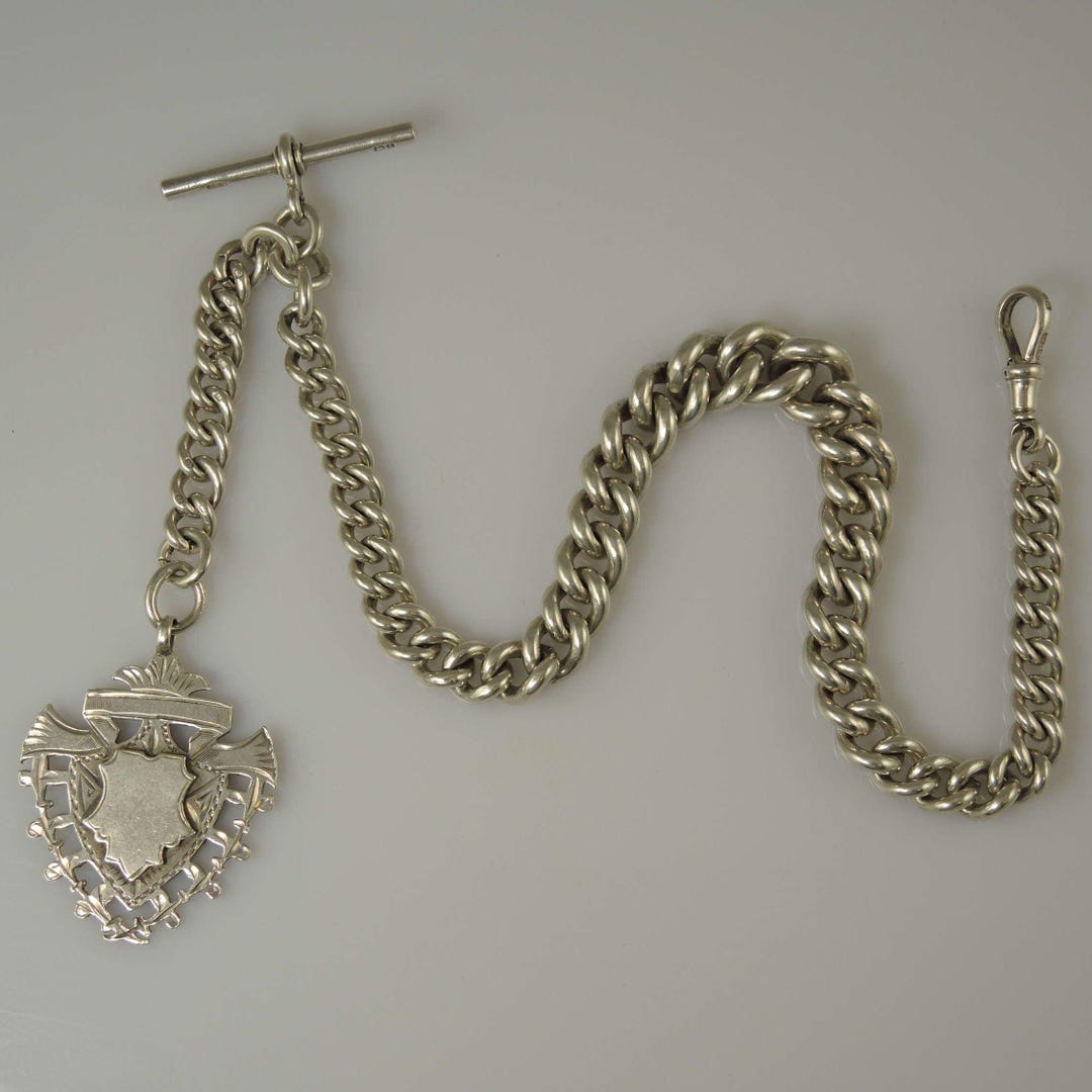 Massive English Silver Watch Chain. Weighs 108g. C1899 - Etsy