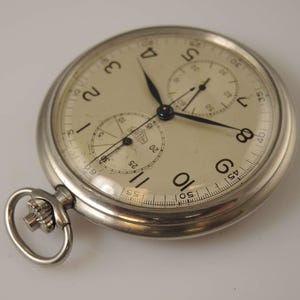 Genuine Heuer Chronograph Pocket Watch. Grade Valjoux 61 C1950 - Etsy