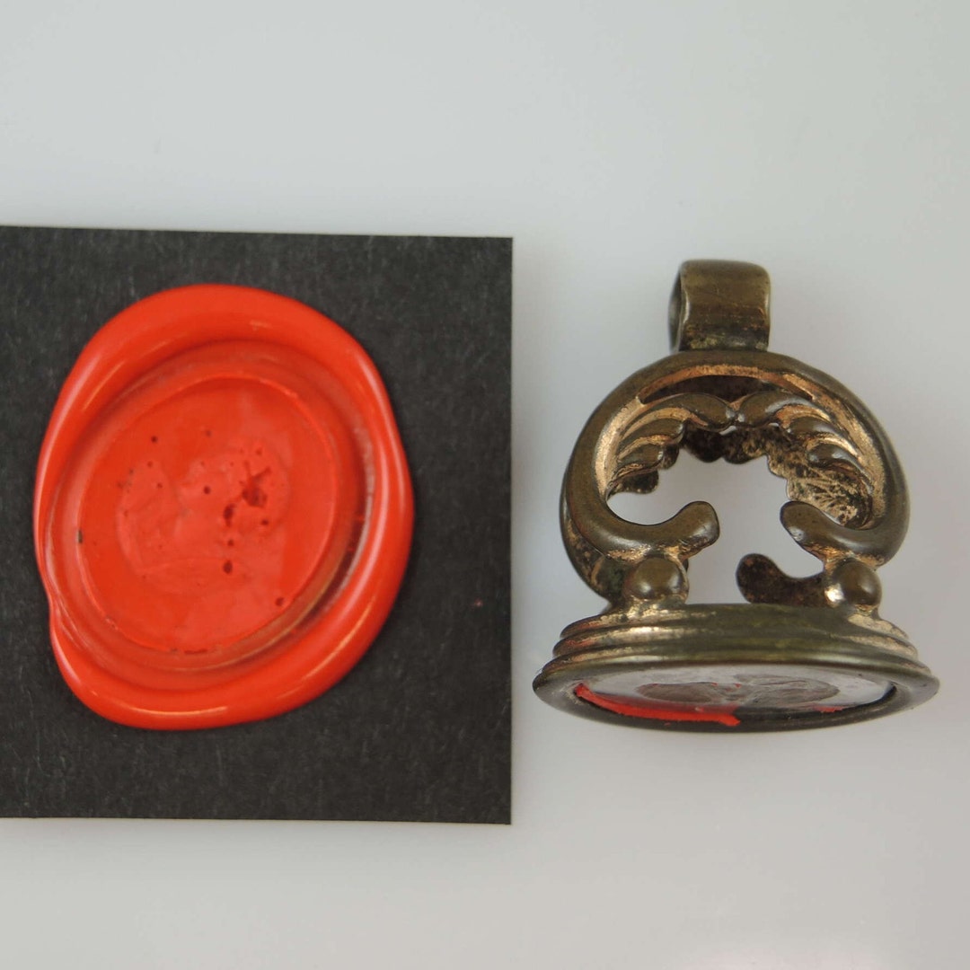 Georgian Gilt Metal Seal With Head Intaglio C1790 - Etsy