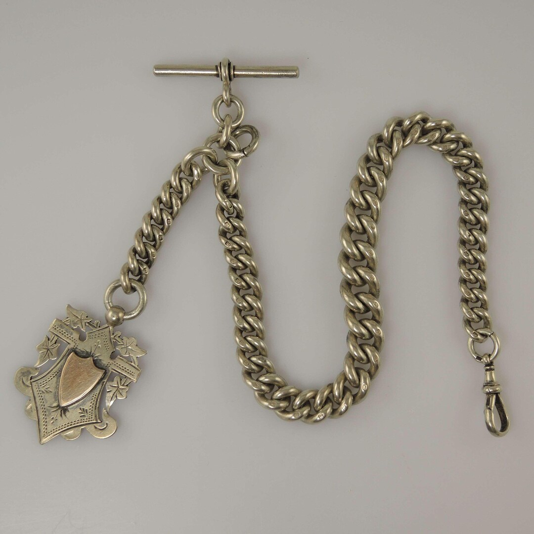 Massive Victorian English Silver Watch Chain. Weighs 128g. C1893 - Etsy UK