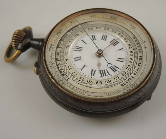 Rare antique pocket watch with a barometer function c… - Gem