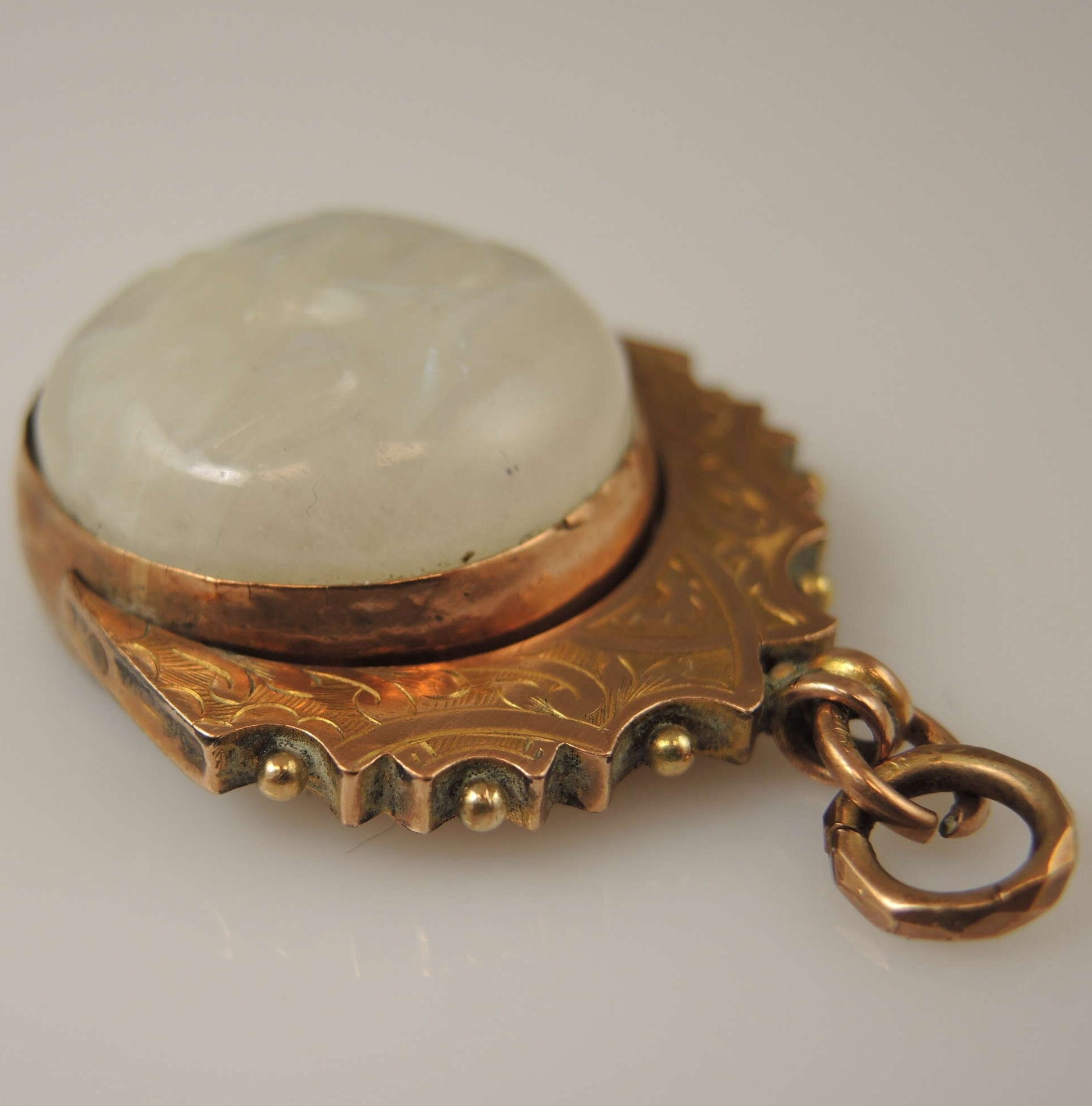 Victorian 9K Gold and Moonstone MAN in the MOON Fob C1901 - Etsy