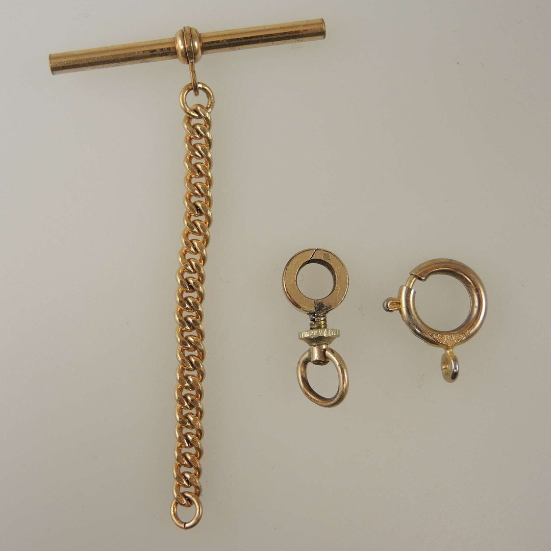 Gold Plated T Bar, Bolt Ring and Dog Clip C1890 - Etsy