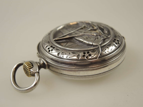Rare CRICKET alarm pocket watch c1890 - Gem