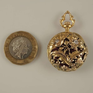 Beautiful 18K Gold Red Enamel and Diamond Set Fob Watch C1910 - Etsy