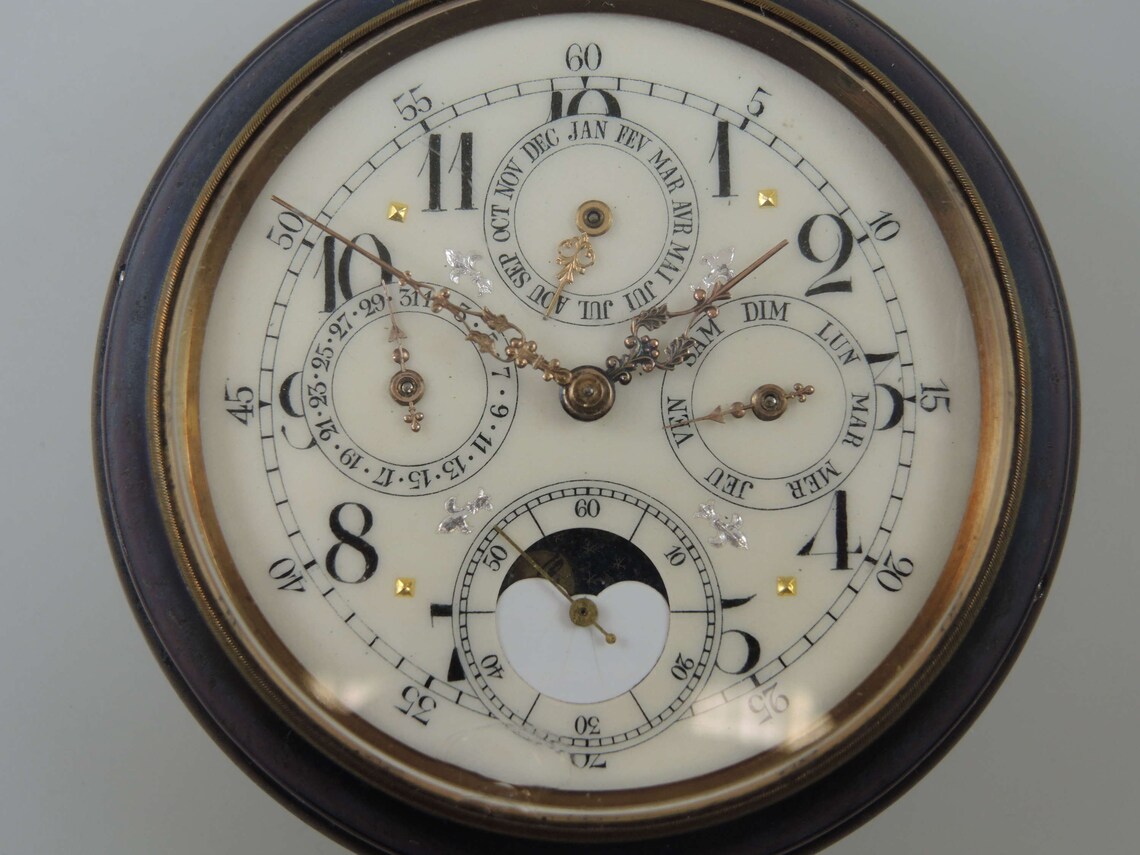 Giant Size Fancy Dial Moon Phase Calendar Pocket Watch C1890 - Etsy