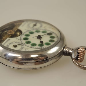 Silver Hebdomas 8 Day Pocket Watch W/ a Cartouche Calendar Dial C1910 ...