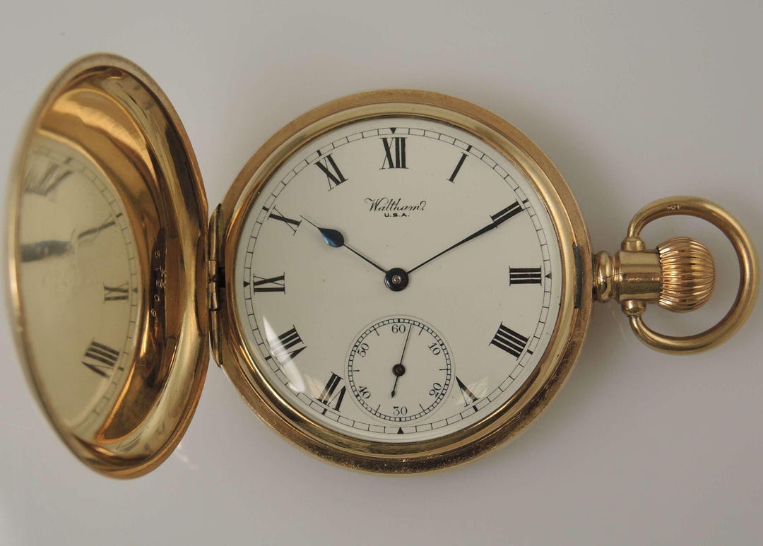 Vintage English Gold Plated Waltham Full Hunter Pocket Watch C1917 - Etsy
