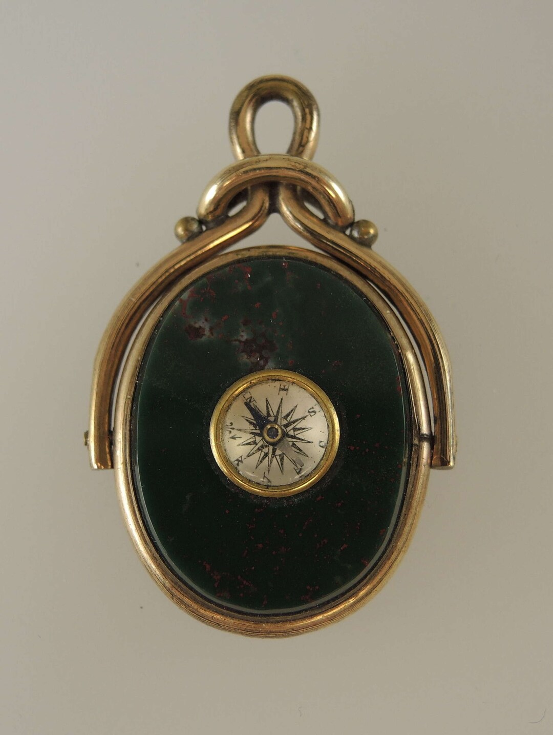 Large Gilt and Stone Set COMPASS Spinner Fob C1890 - Etsy