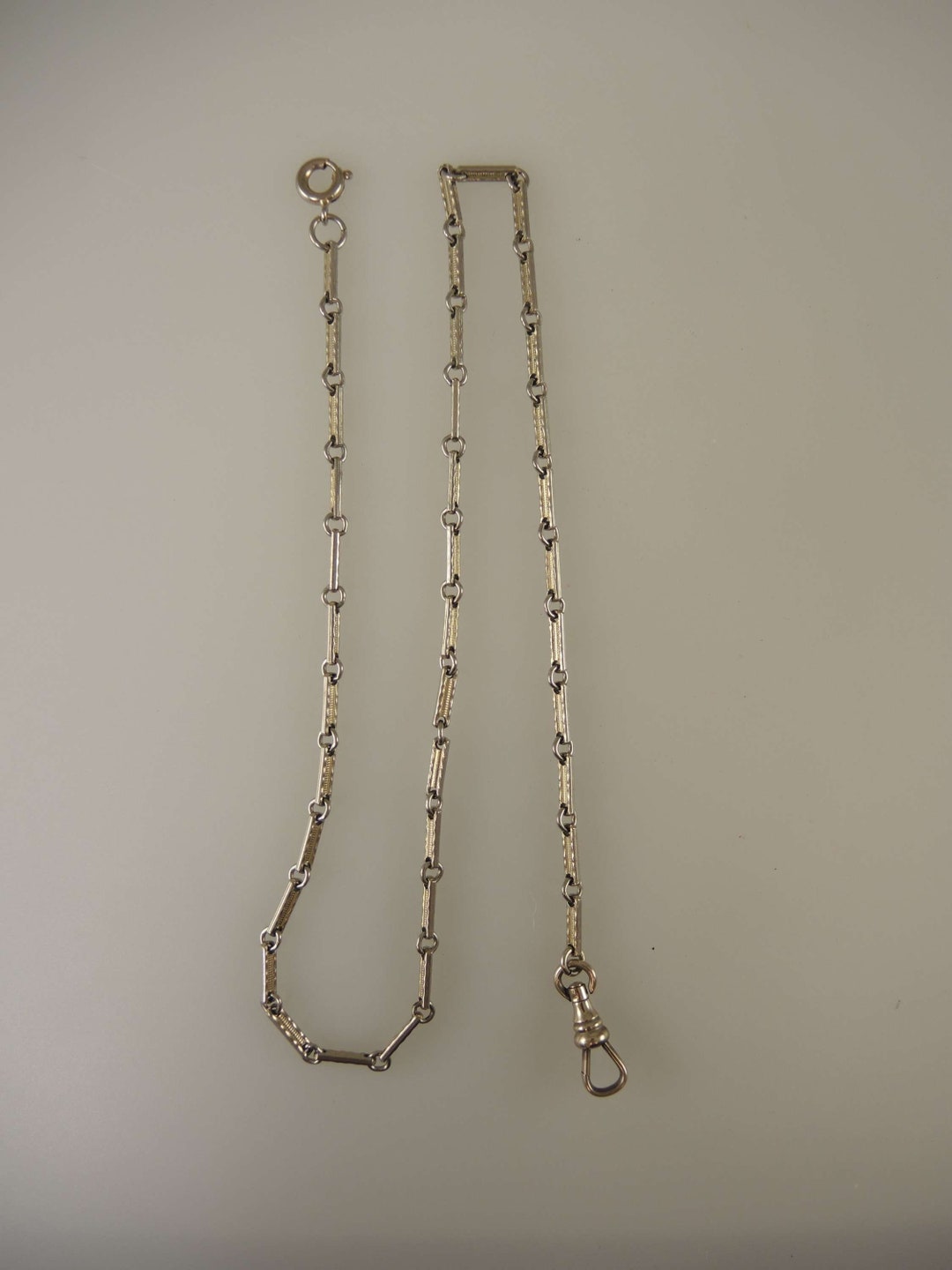 Long White Gold Filled Pocket Watch Chain C1910 - Etsy