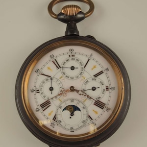 Giant Size Fancy Dial Moon Phase Calendar Pocket Watch C1890 - Etsy