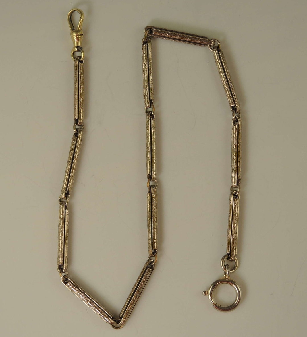 Antique White Gold Filled Watch Chain C1910 - Etsy