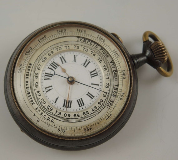 Rare antique pocket watch with a barometer function c… - Gem