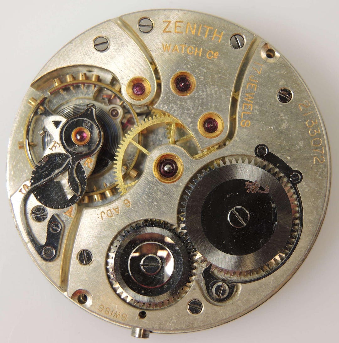 17 Jewel Zenith Pocket Watch Movement C1920 - Etsy