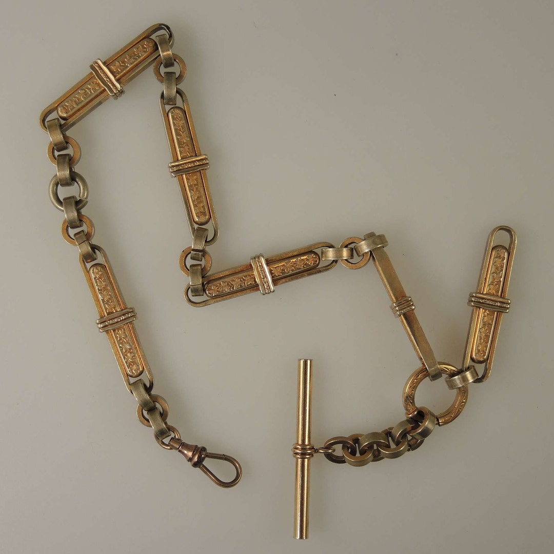 Massive Gold Plated Victorian Pocket Watch Chain C1890 - Etsy