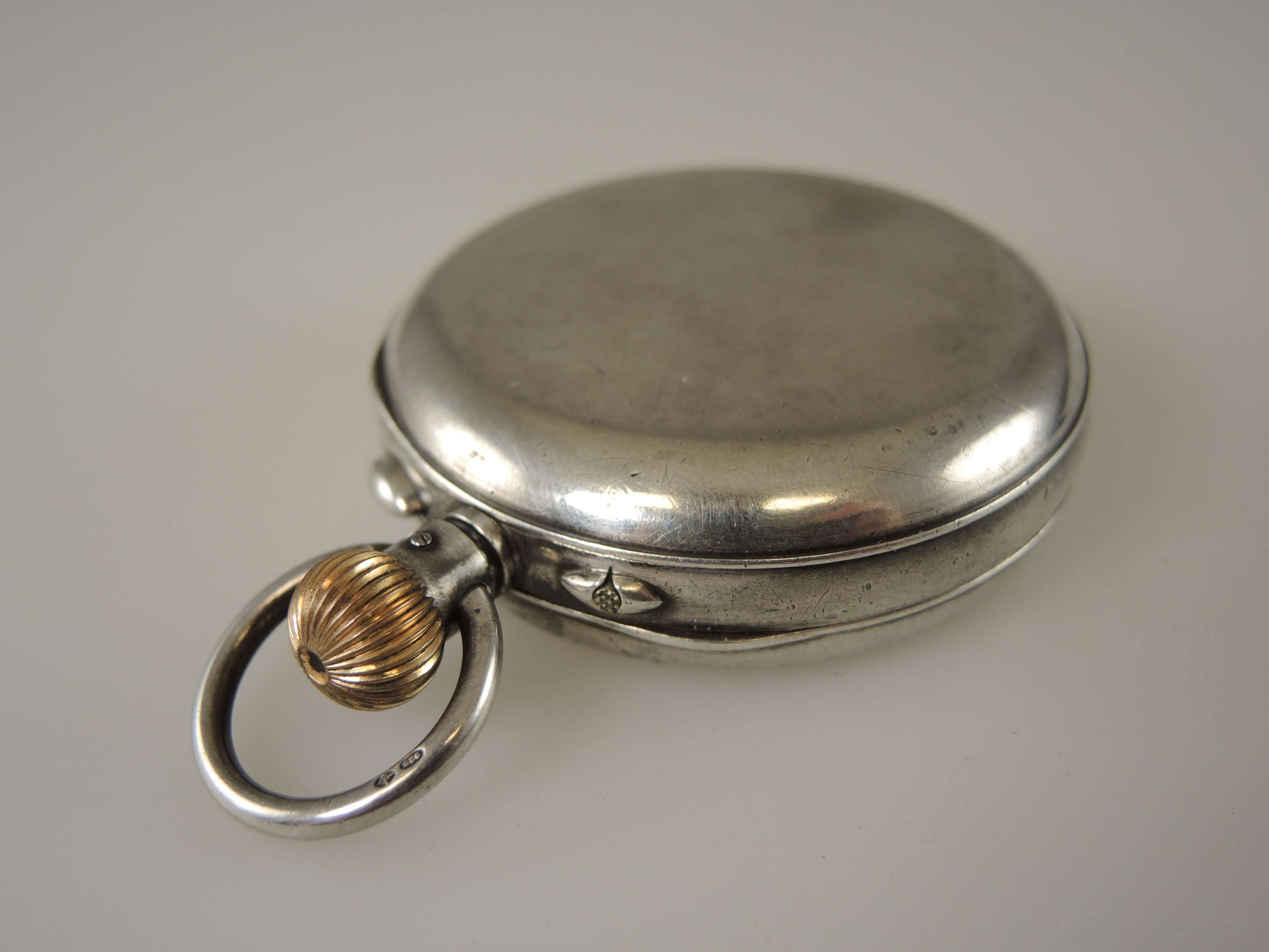 Swiss Silver Split Seconds Chronograph Pocket Watch. Rattrapante C1910 ...