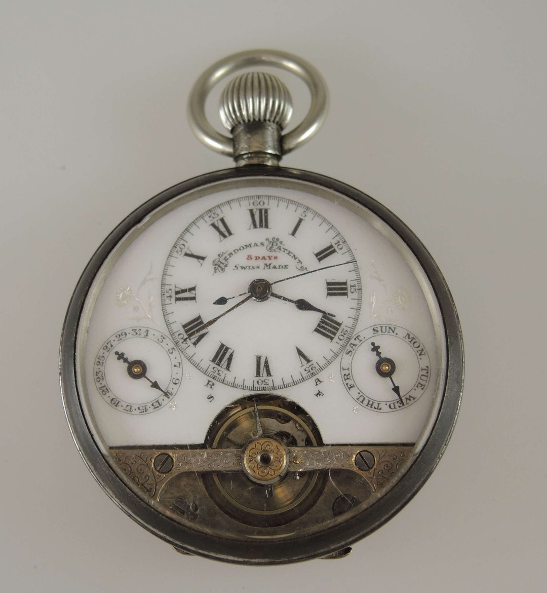 Gunmetal Hebdomas 8 Day Pocket Watch With Calendar C1910 - Etsy