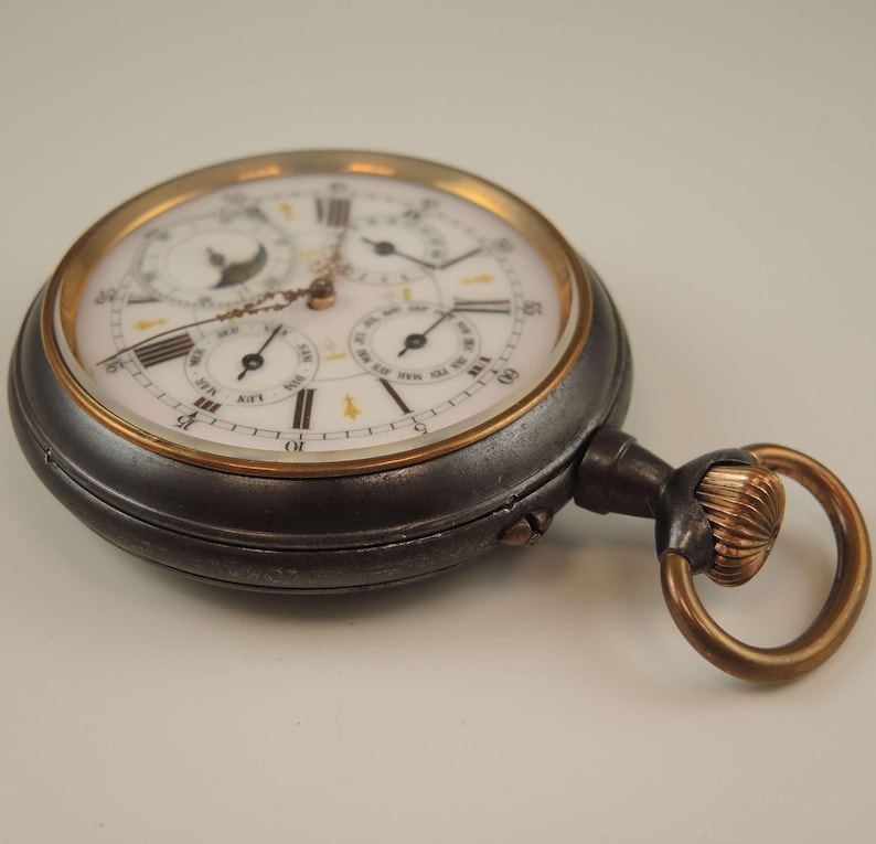Giant Size Fancy Dial Moon Phase Calendar Pocket Watch C1890 - Etsy