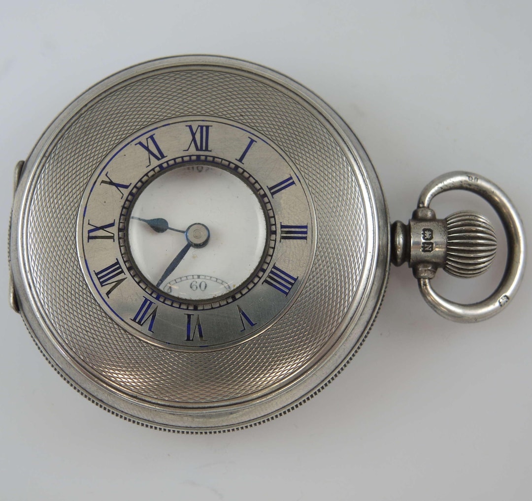 English Silver Half Hunter Pocket Watch by Bravingtons C1938 - Etsy
