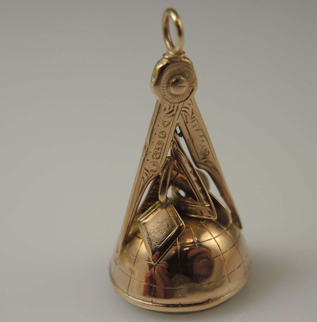 Solid 9K Gold Masonic Seal Fob 1901 - Etsy