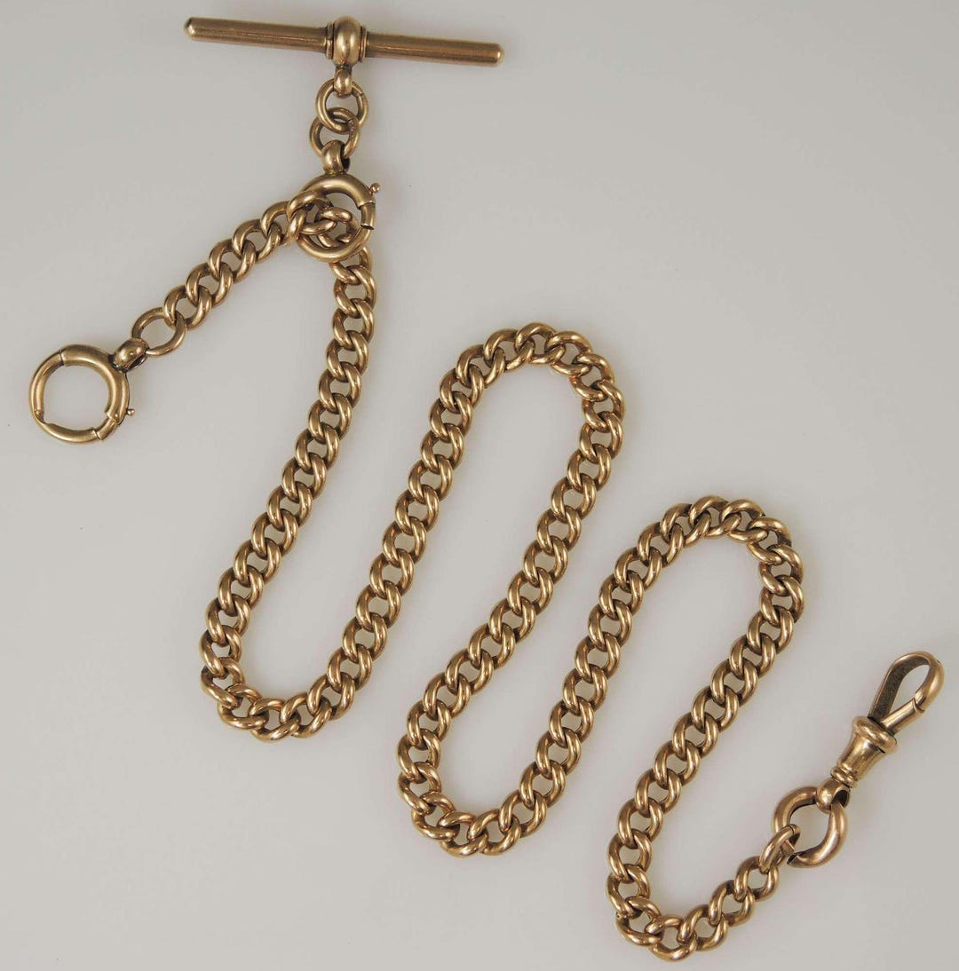 Solid 9K Gold Vintage Pocket Watch Chain. Necklace Length. C1918 - Etsy
