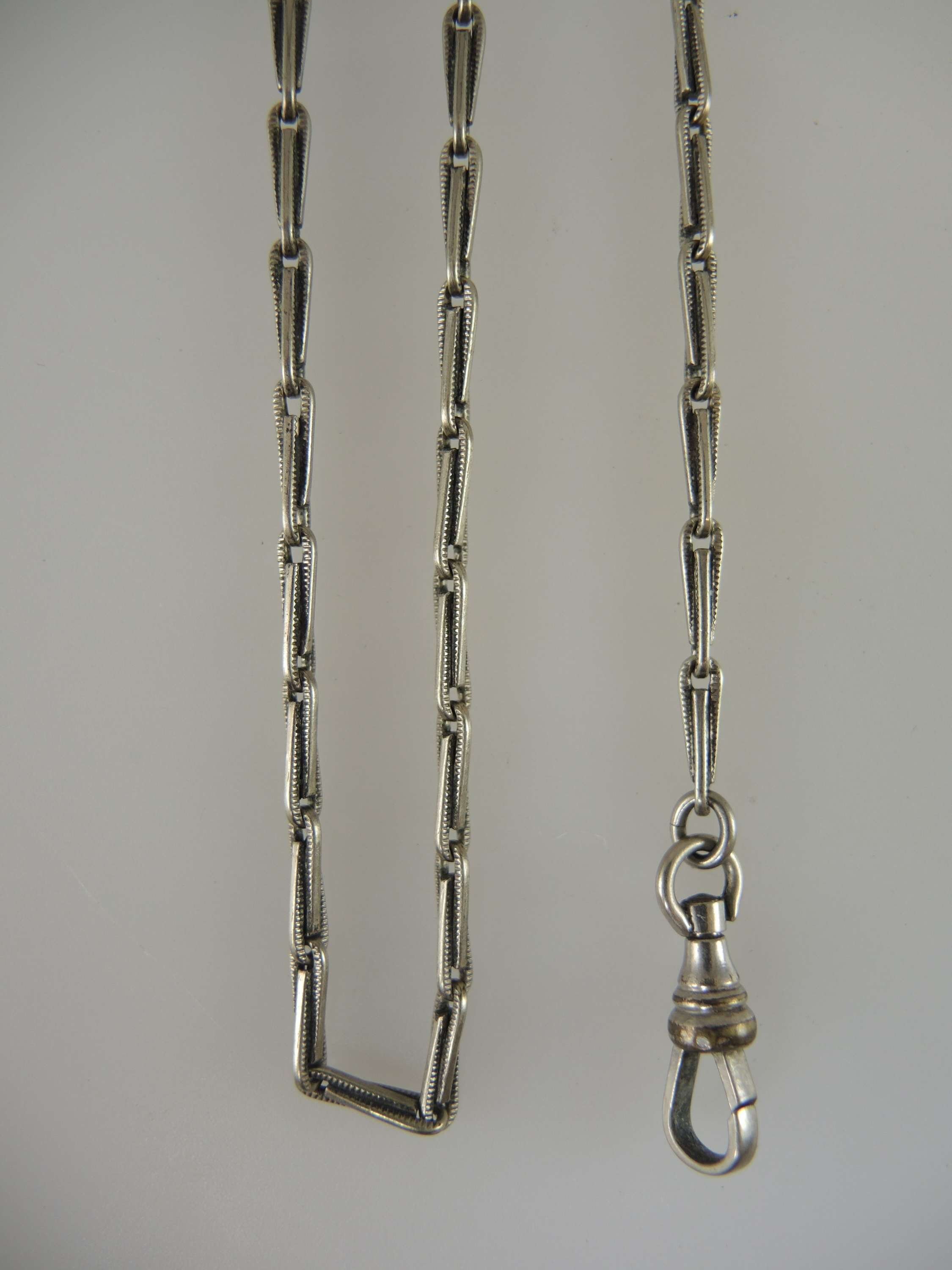 Elegant White Metal Pocket Watch Chain C1910 | Etsy