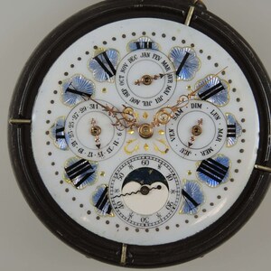 Giant Size Rare Blue Enamel Dial Moon Phase Calendar Pocket Watch 1890 ...