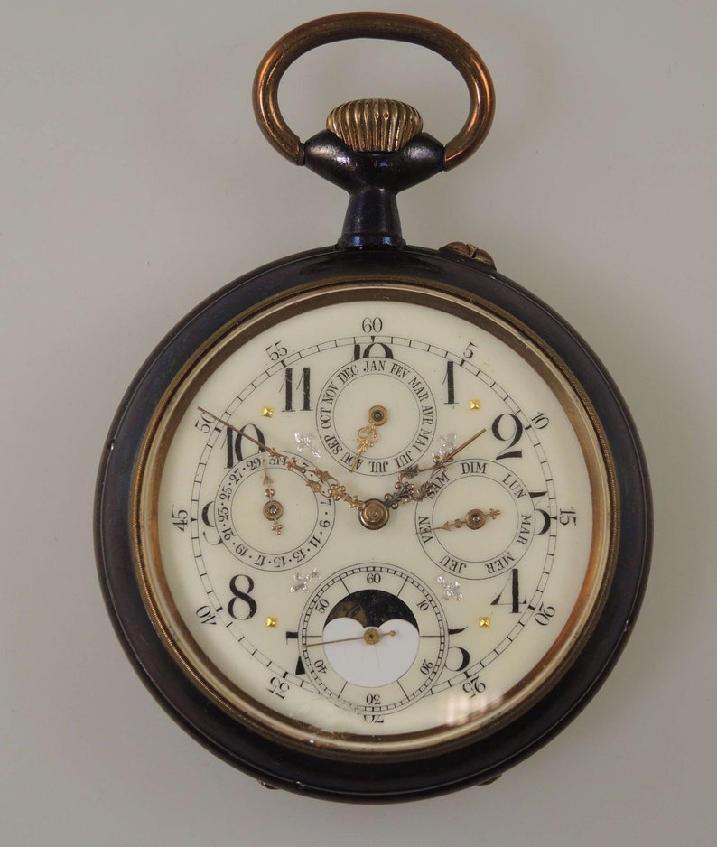 Giant Size Fancy Dial Moon Phase Calendar Pocket Watch C1890 - Etsy
