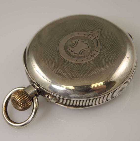 Rare silver WORLD TIME pocket watch c1890 - Gem