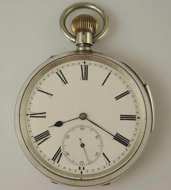 Silver quarter repeater pocket watch by Stauffer & Co… - Gem