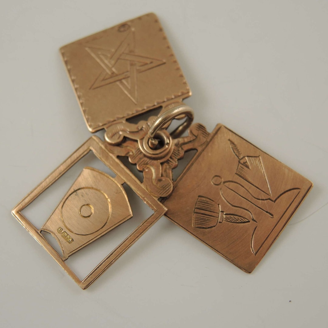 Scarce 9K Gold Masonic Fob C1919 - Etsy