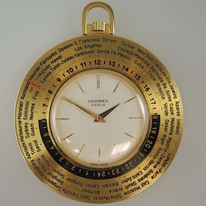 Unused Hermes World Time Pocket Watch C1960 - Etsy