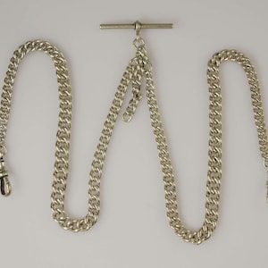 English Silver Double Pocket Watch Chain. Necklace Length. C1900 - Etsy