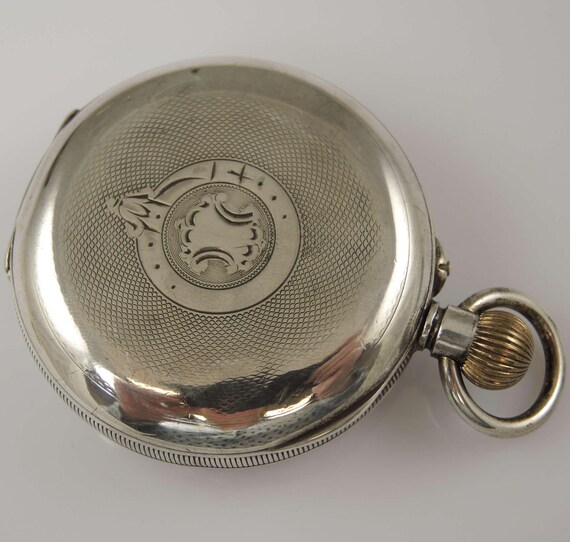 Rare silver WORLD TIME pocket watch c1890 - Gem