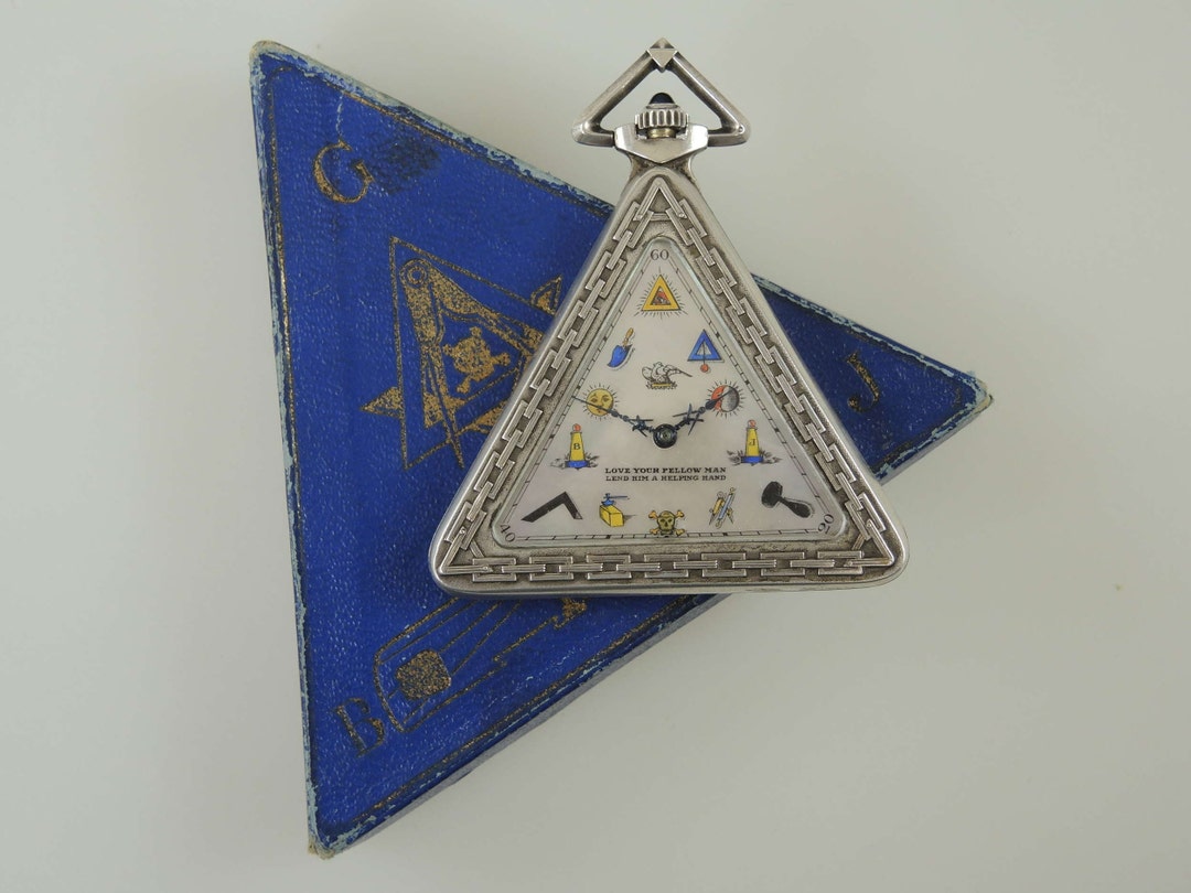 Original Silver Triangular MASONIC Pocket Watch With ORIG Box C1929 - Etsy