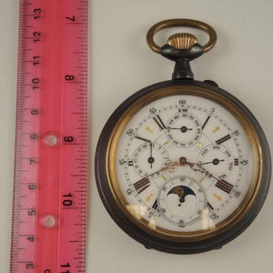 Giant Size Fancy Dial Moon Phase Calendar Pocket Watch C1890 - Etsy